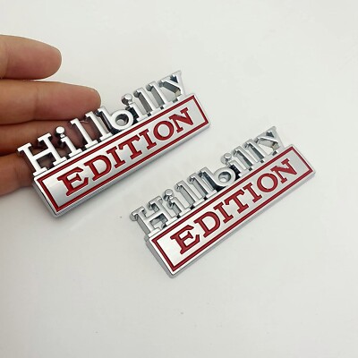 Hillbilly Edition Emblem 3D Badge Sticker Letter for Universal Chrome ...