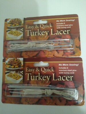 2 Sets of Turkey Lacers 6 stainless steel pins and lacing cord each | eBay