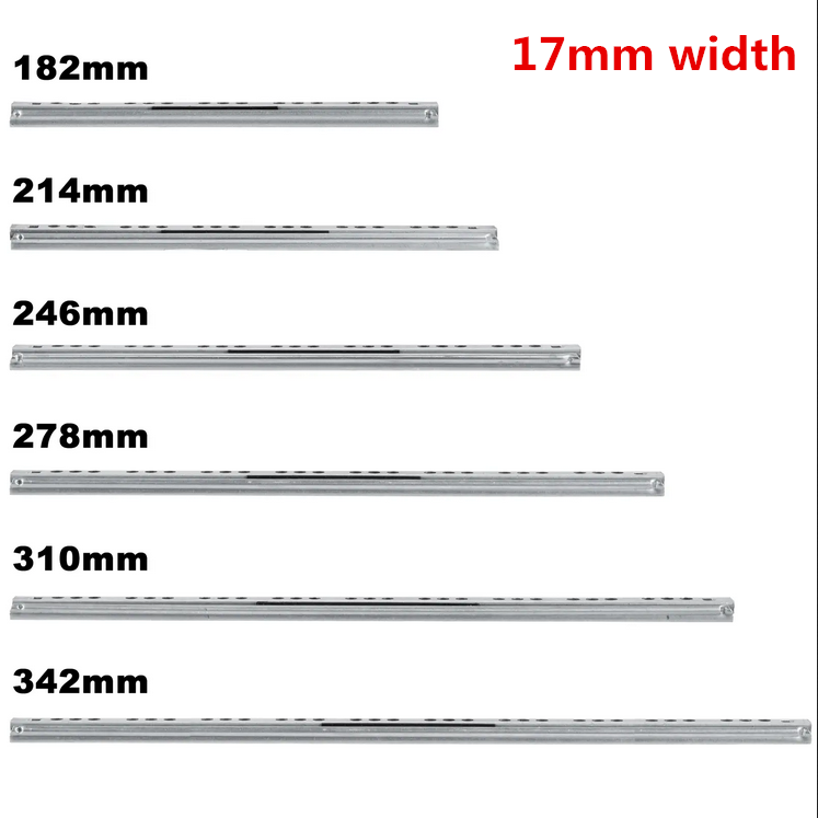 1-10Pairs Drawer Runners Ball Bearing Groove Slides Track Glides 17mm ...
