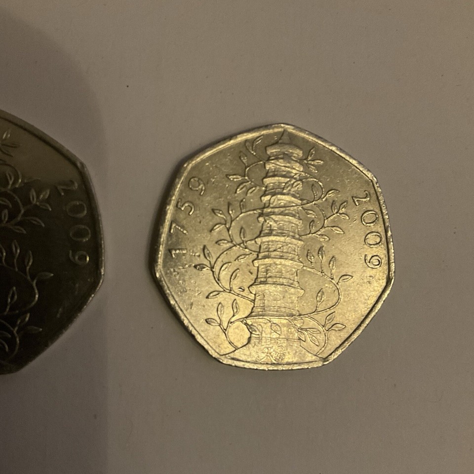 Kew Gardens 50p Coin Genuine 2009 Issue Circulated (X2 Kew Gardens ...