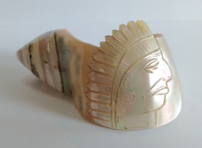 VINTAGE CARVED NATIVE AMERICAN INDIAN CHIEF TURBO SHELL NAPKIN RING | eBay