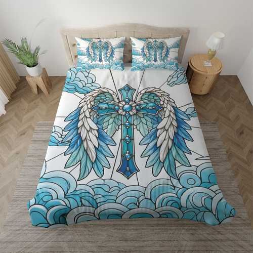 Beautiful Angel Wings Bedding Set - Religious Gift Comforter Bedroom ...