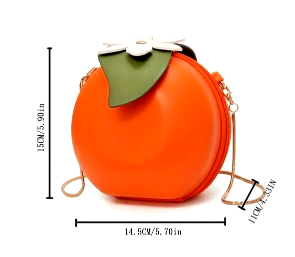 🍊 Cute Orange Blossom Crossbody Purse - Orange Fruit Shaped Purse on ...