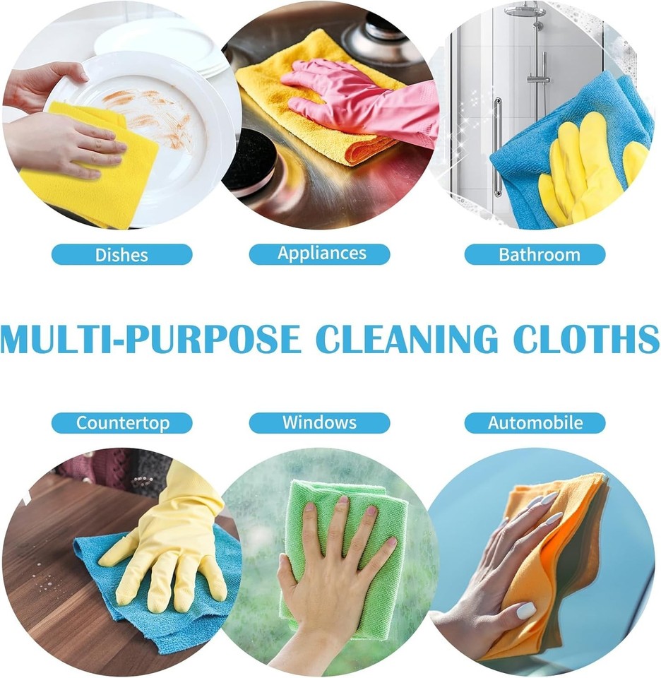 Microfiber Cleaning Cloth Set of 50 Towel Rag Car Polishing Detailing ...