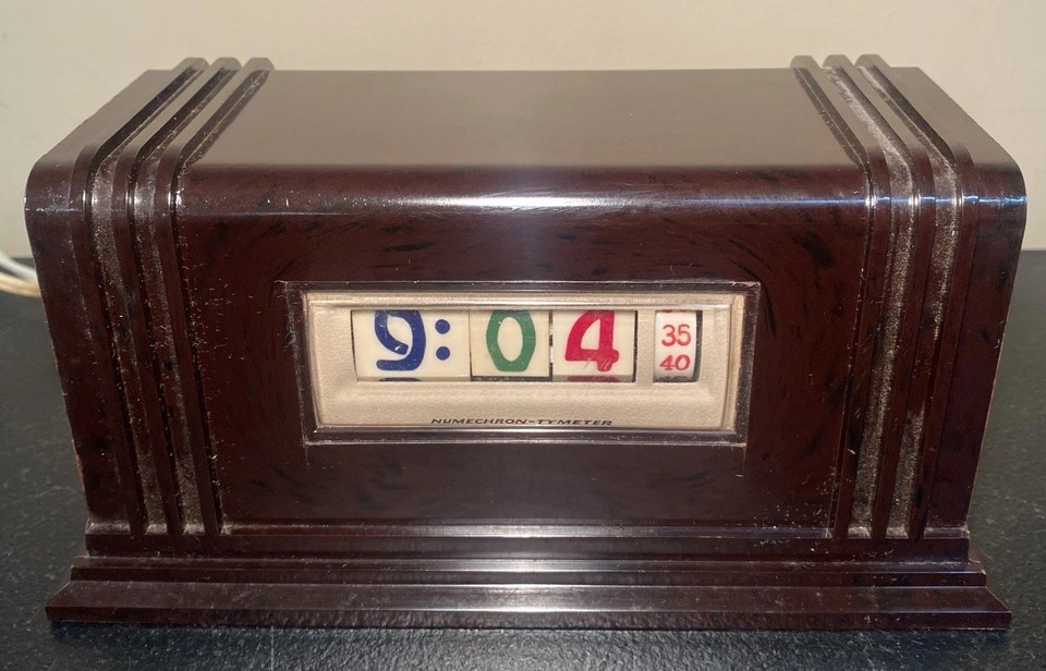 1958 ART DECO BAKELITE PENNWOOD NUMECHROM TYMETER FLIP ELECTRIC TV ...