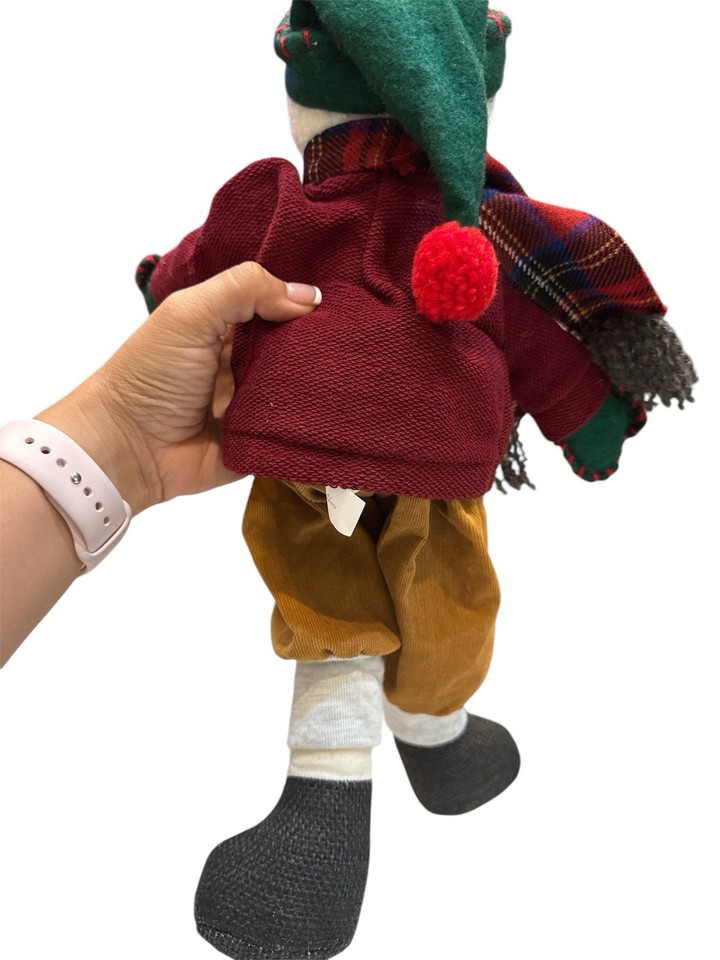 RUSS BERRIE GLISTEN SNOWMAN Christmas plush 5497 felt button Shelf ...