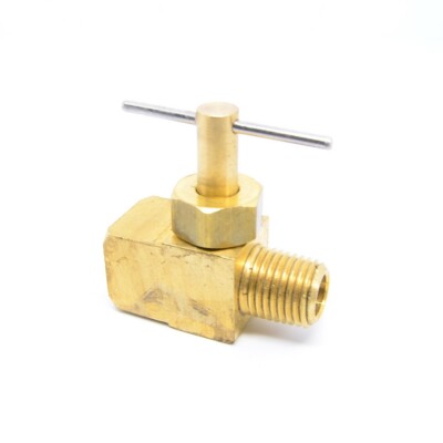 1/4 Male NPT x 1/4 Female NPT Inline Brass Liquid Gas Needle Valve ...