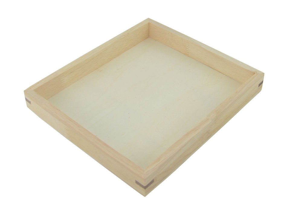 Wooden Stackable Multi Use Utility Display Tray with Grey Divider ...