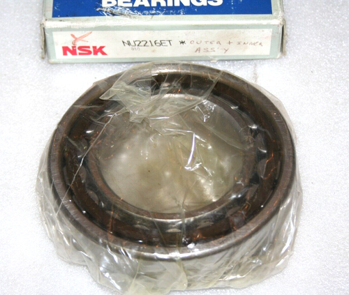 NSK NU2216ET Cylindrical Roller Bearing, Inner & Outer Ring NU-2216-ET ...