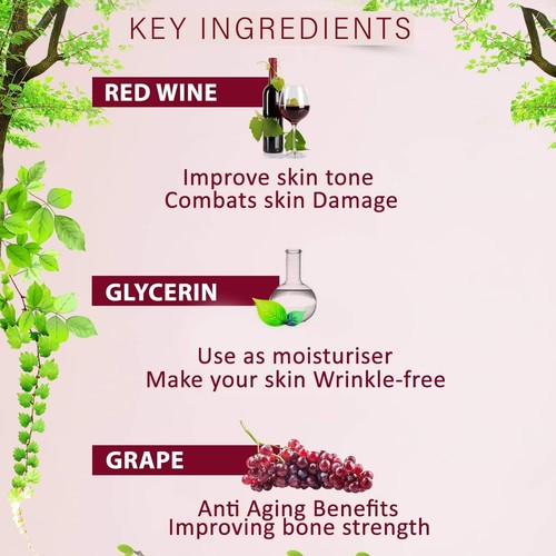 NutriGlow Red Wine Toner With Grapes Extract And Vitamin A, C & E (Pack ...