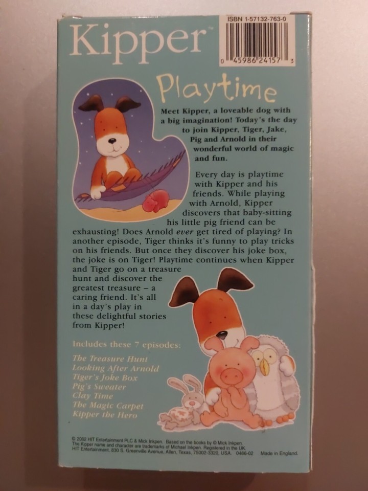 Kipper - Playtime VHS Tape 2003 Hit Entertainment Classic Kids Animated ...