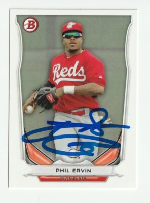 Phil Ervin Signed 2014 Bowman Top Prospects Card TP-24 Auto Reds ...
