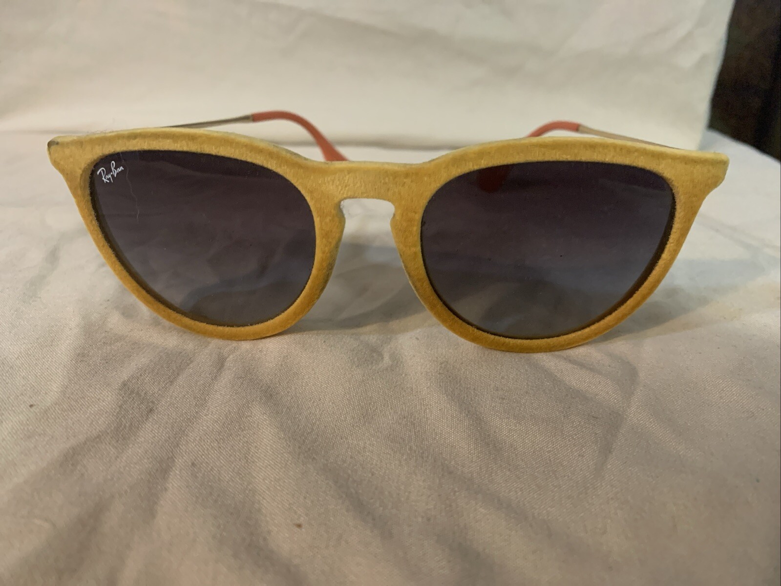 Ray Ban Erika Orange Velvet & Gold Frames Mirrored Lens RB4171 6083/5A ...