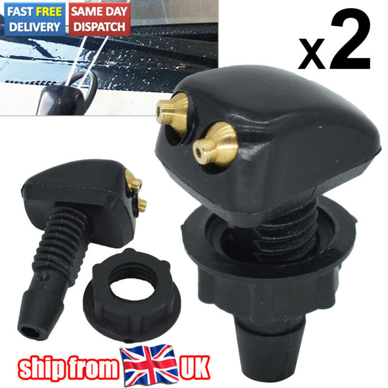 x2 Universal Car Windscreen Sprayer Washer Wiper Nozzle Front Window ...