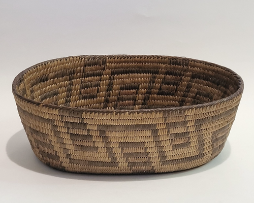 Antique Pima Hand Woven Oval Basket Native American Geometric Pattern ...