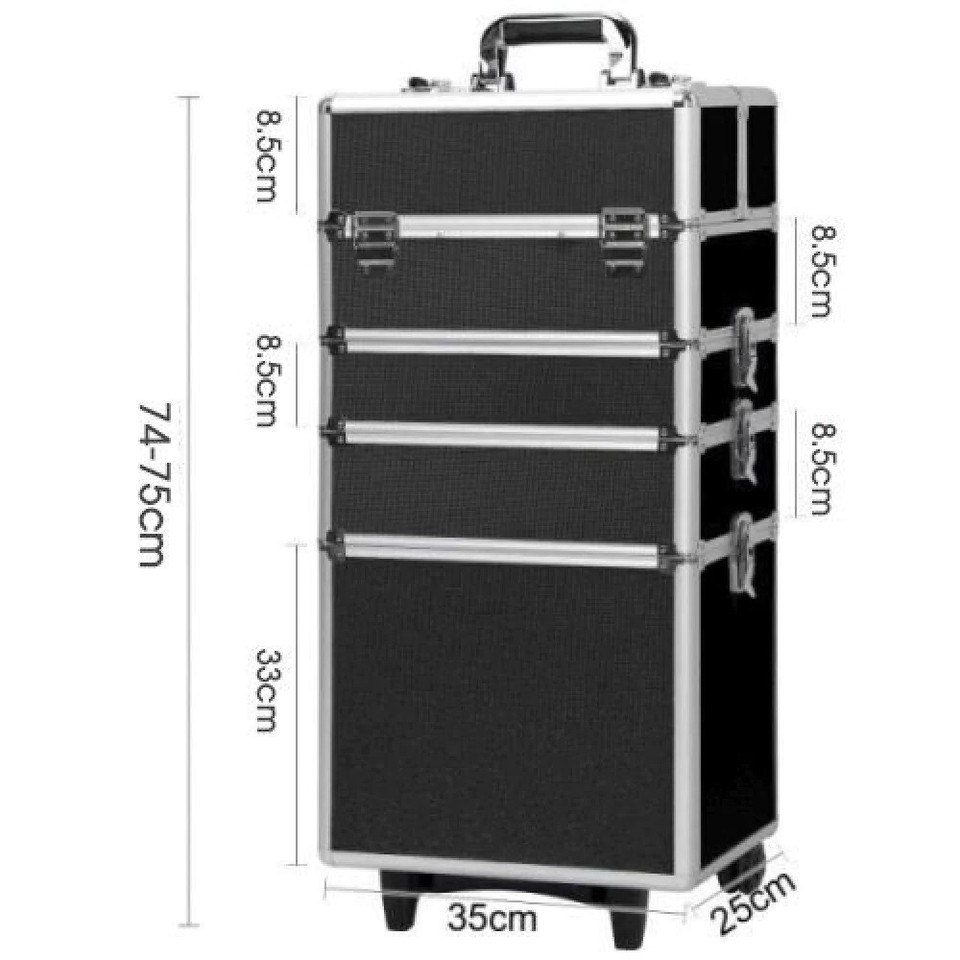 7 in 1 Portable Cosmetics Beauty Hairdressing Makeup Trolley Carry Bag ...