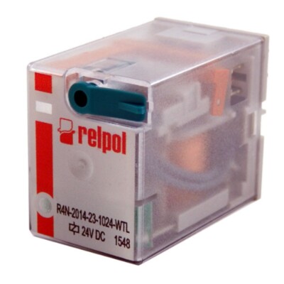 Relpol 4PDT 24V 6A Non-Latching Plug-In Relay R4N-2014-23-1024-WTL | eBay