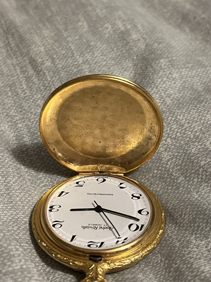 Andre Rivalle 17 Jewels Golden Color Pocket Watch | eBay
