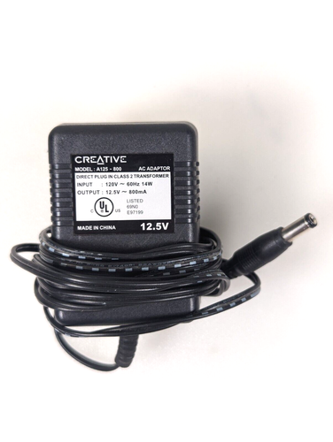 Genuine 5.5x2.1mm Creative AC Adapter A125-800 Power Supply 12.5V 0.8A ...