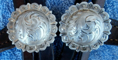 Sterling Silver Buckles Vintage Horse Show headstall 1-3/8 in. Conchos ...