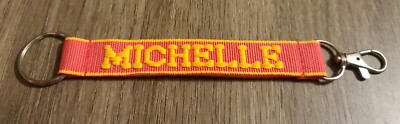 New Michelle Personalized Keychain Pink and Yellow | eBay