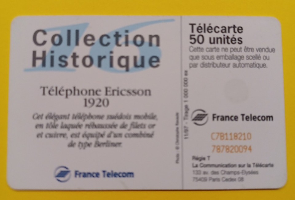 PHONE 🇫🇷 FRENCH CARD 1997" TELEPHONE ERICSSON 1920 🇫🇷" MINT~RARE~GREAT ...