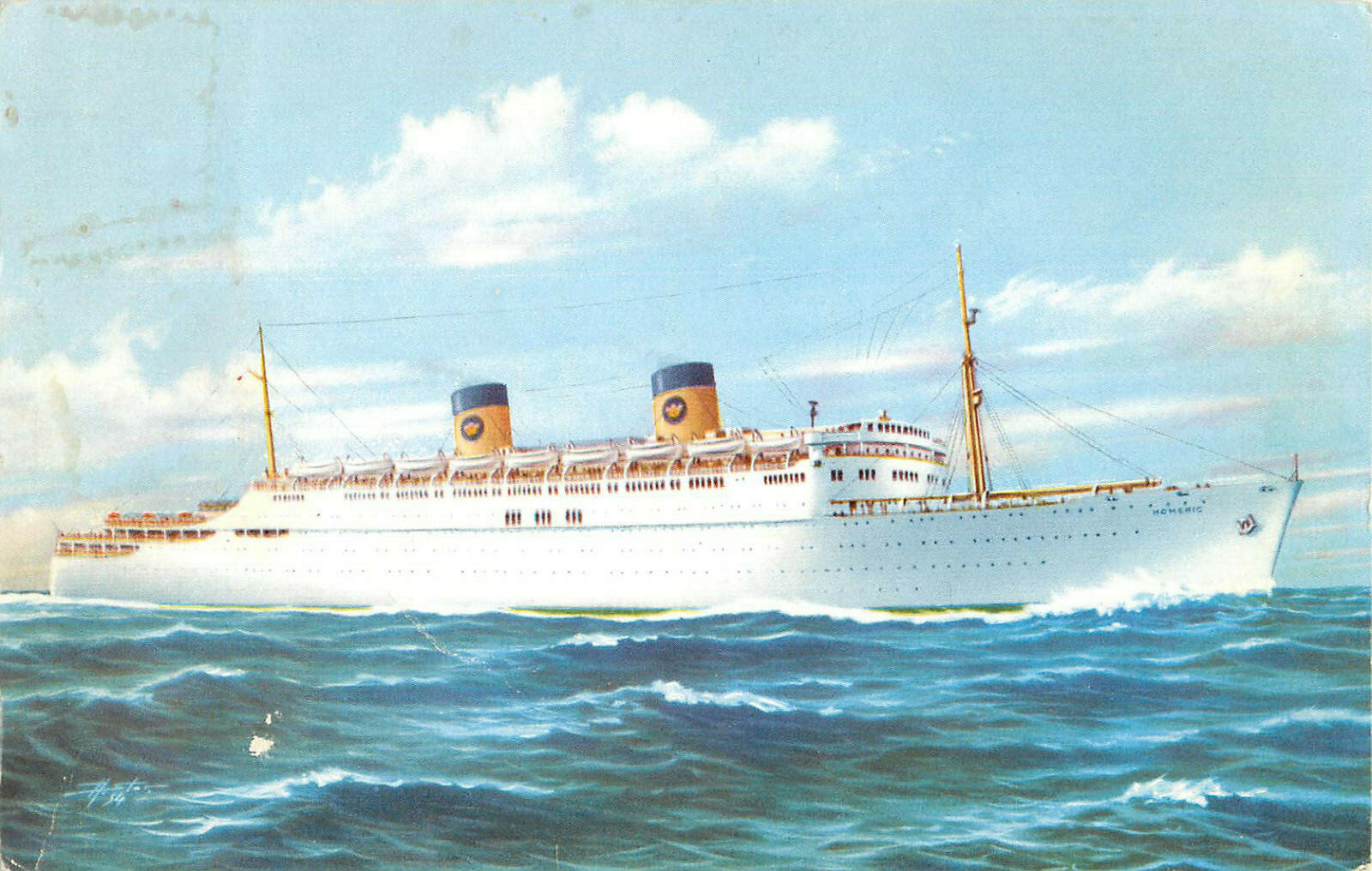 Postcard SS Homeric, Home Lines Posted 1959 | eBay