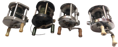 4 Antique Fishing Reels - Pflueger, Ocean City, Brooklure, Meisselbach ...