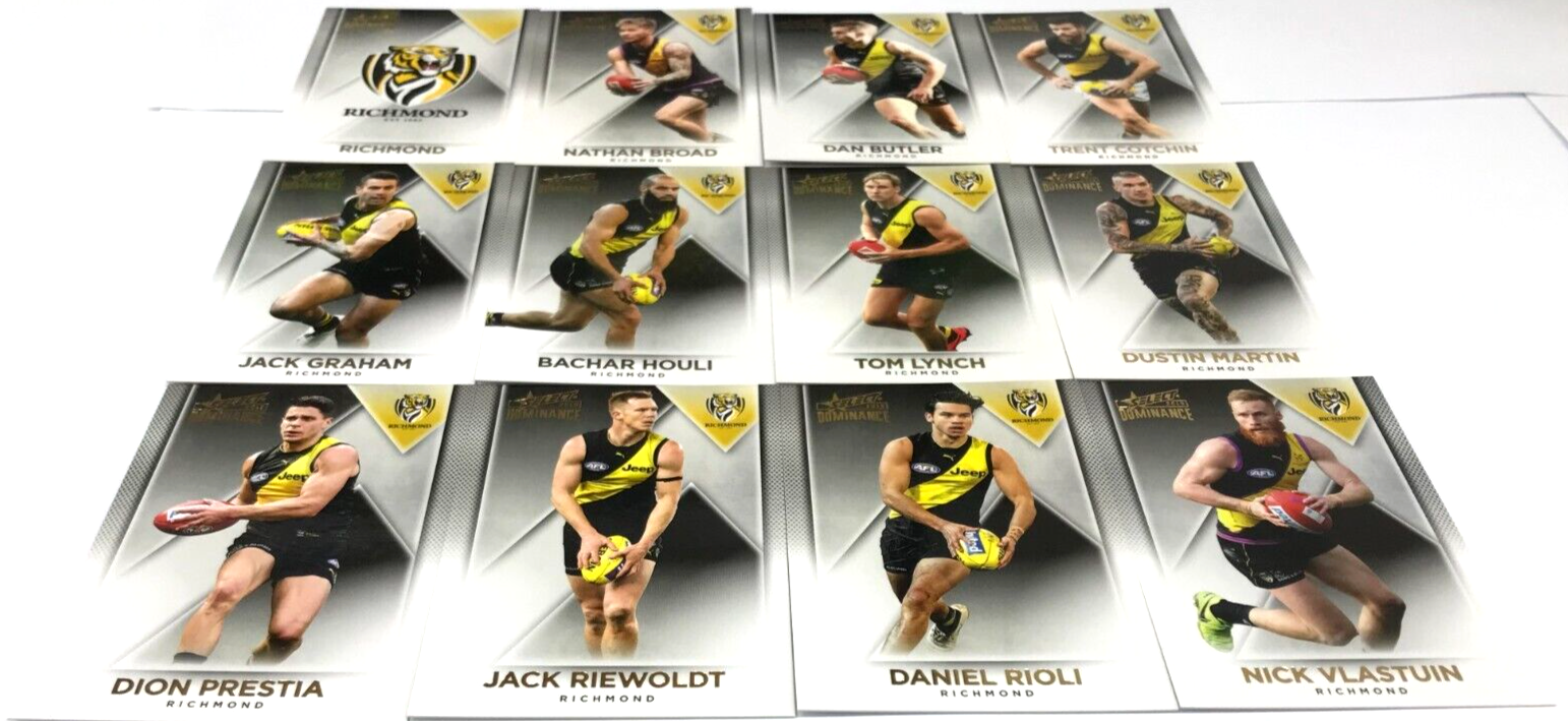 2019 SELECT AFL DOMINANCE TRADING CARD FULL BASE CARD TEAM SET (12 ...