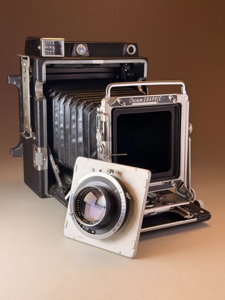 Crown Graphic 4x5 w/Graf Loc back w/Schneider 150mm f4.5 Minty Cond ...