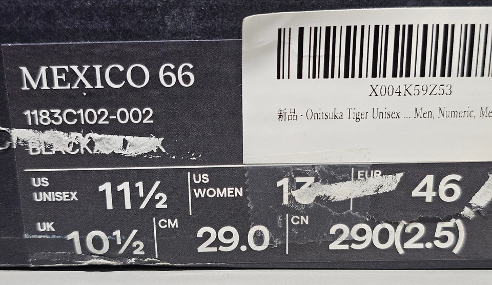 Authentic Onitsuka Tiger MEXICO 66- 1183C102 002 BLACK/BLACK from JAPAN ...