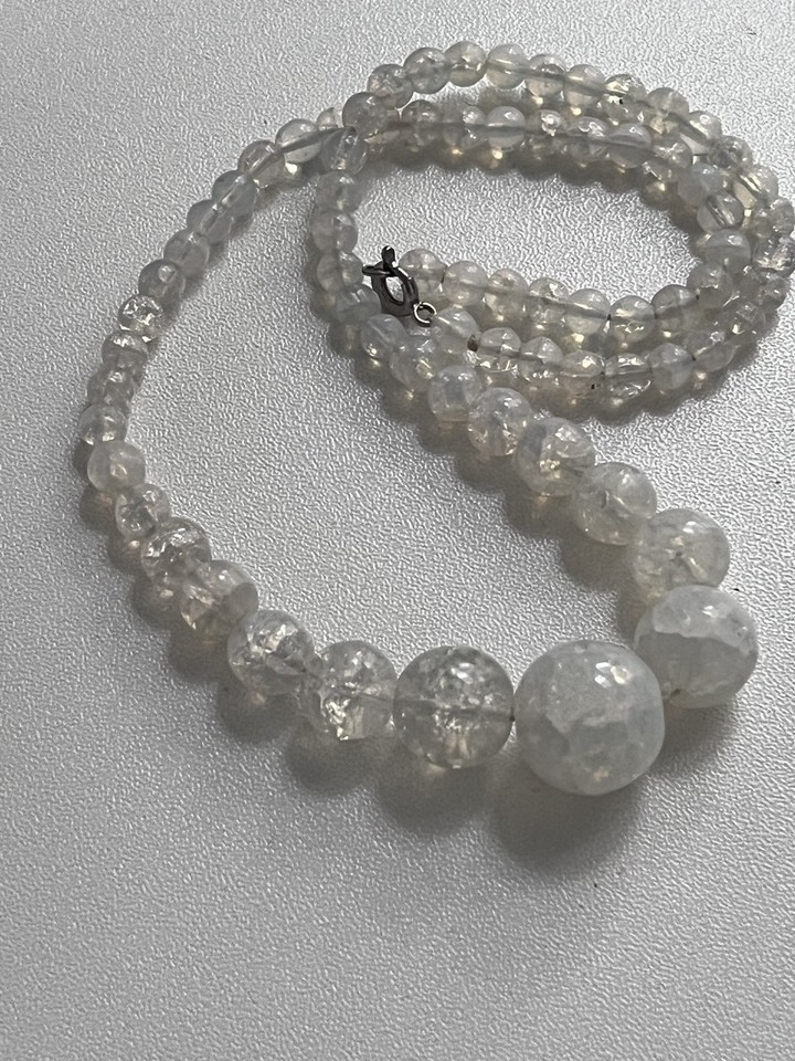 Vintage Necklace Deco Antique Beads Cracked Glass 1930-1940s | eBay