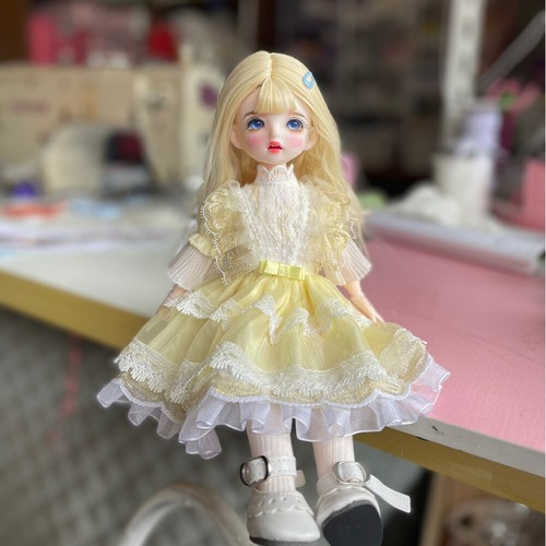 1/6 BJD Doll 30cm Dolls with Removable Dress Clothes Blonde Wig Dress ...