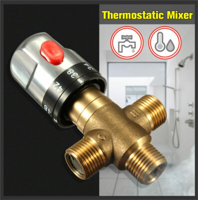 Brass Thermostatic Mixing Valve Water Temperature Pipe Basin Thermostat ...
