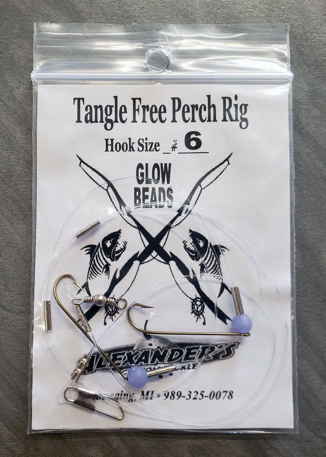 Tangle Free Perch Rigs **GLOW BEADS** #6 Carlisle hooks - New - 7 ...