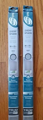2 Redi Shade No Tools Room Darkening Pleated Paper Shade Gray, 36 in x ...