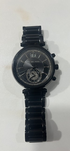 Michael Kors Special Edition Sawyer XOXO Black Stainless Watch 39mm ...