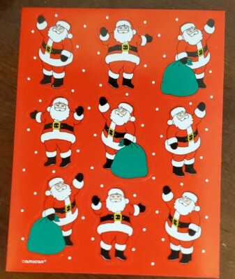 Vintage amscan Santa sticker sheet seals | eBay
