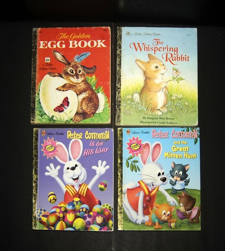 VTG Little Golden Books Lot of 4, EASTER Bunny Peter Cottontail Stories ...