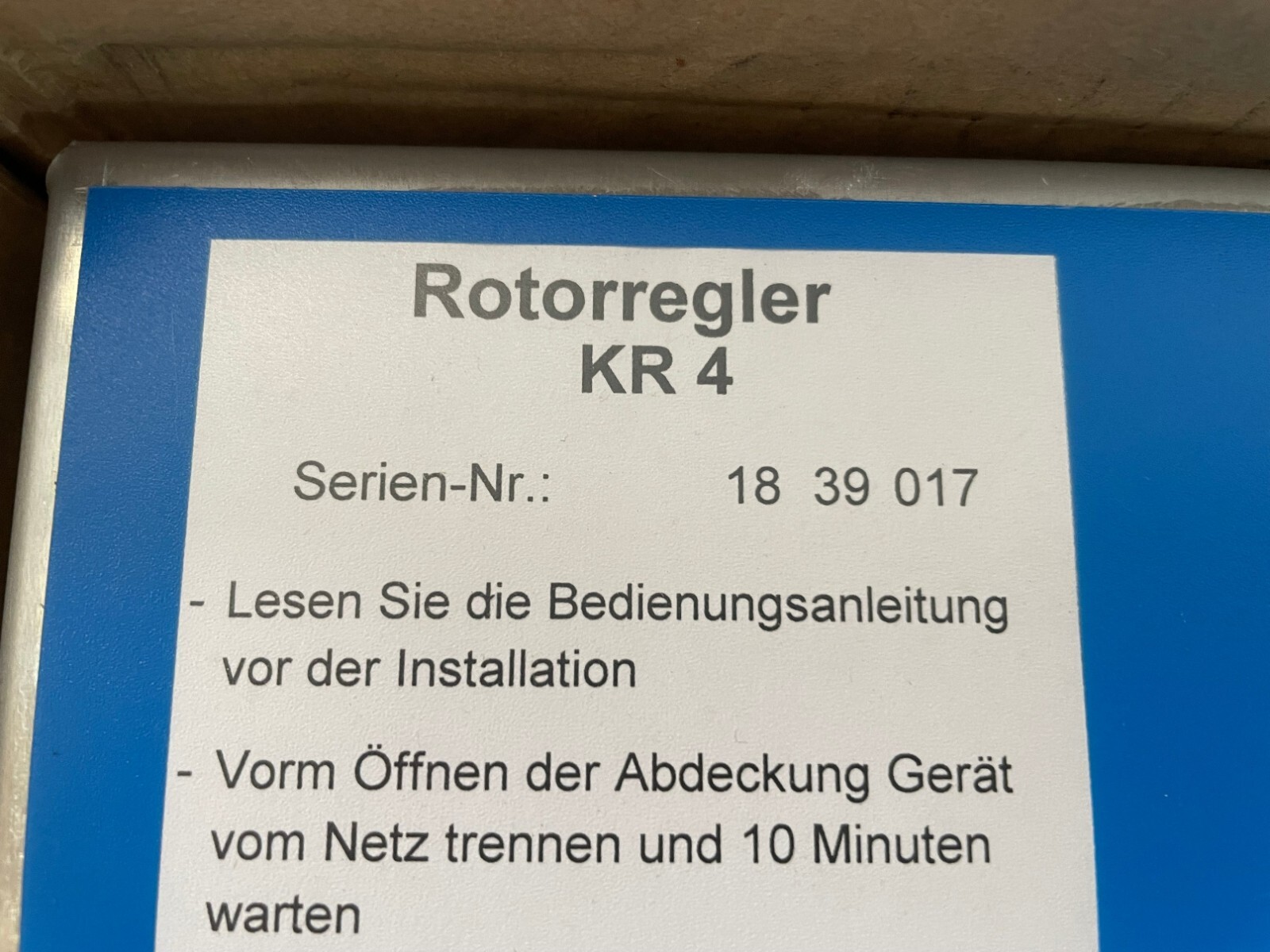 KLINGENBURG ROTORREGLER KR4 FREQUENCY CONTROLLER 220/240VAC 50/60HZ | eBay