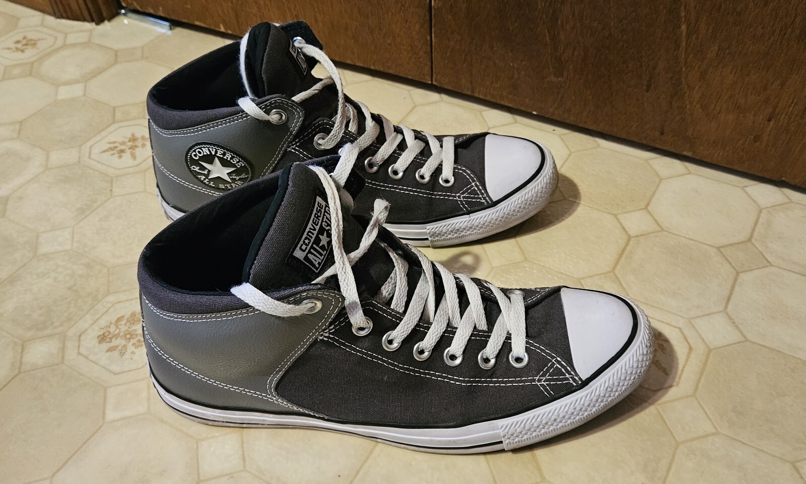 Mens Converse One Star Hi Top Gray & White Size 10.5 | eBay