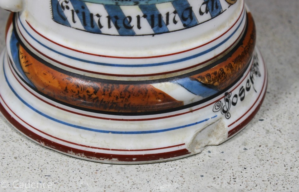WW1 Imperial German Pioneer Battalion Regimental Stein 1910 Named Chip ...