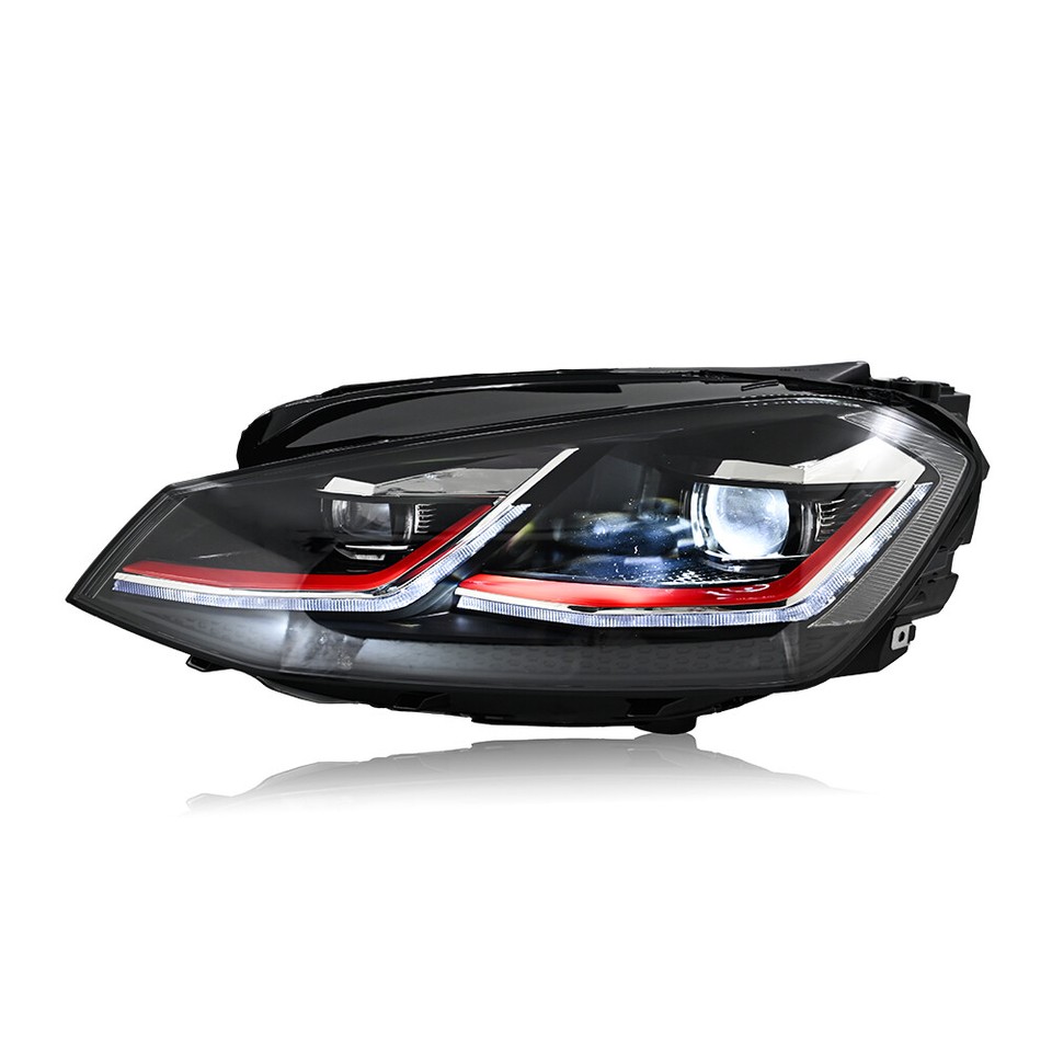Full LED Projector Headlights For 2013-2018 MK7 VW Golf - RED ...
