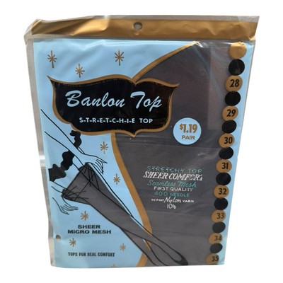 Vintage Banlon Top Seamless Mesh Nylon Stockings 400 Needle 10 1/2 ...