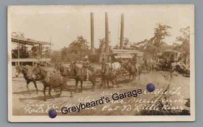 RPPC Seminole Oilfields Mule Train LITTLE RIVER OK Oklahoma Real Photo ...