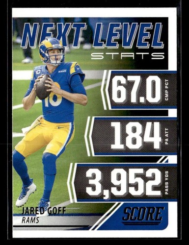 2021 Score #NL6 Jared Goff Next Level Stats card | eBay