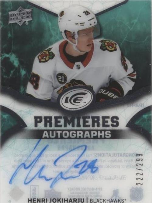 2018-19 Upper Deck Ice - Ice Premieres Autographs Henri Jokiharju #IPA ...
