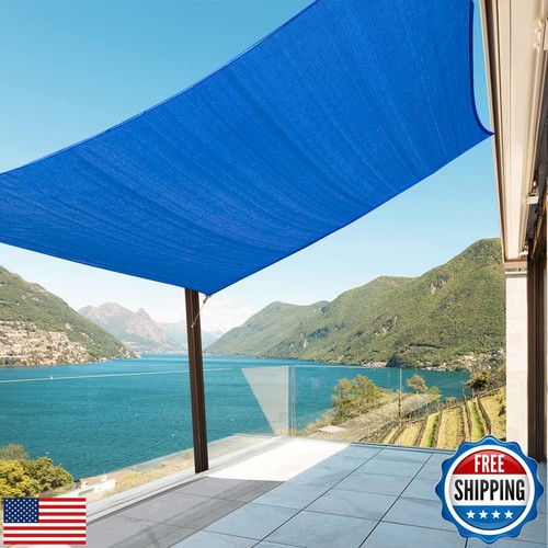 Amagenix Sun Shade Sails Canopy, Blue Curved Outdoor Shade Canopy 8'X10 ...