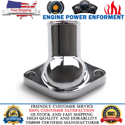 Chrome Water Neck 45Degree angle For Sbc bbc Chevy Housing Small Block ...