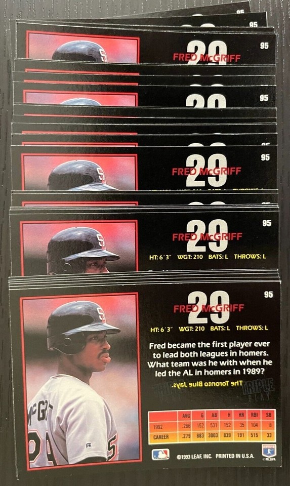 1993 Triple Play #95 Fred McGriff 31 card lot. San Diego Padres | eBay